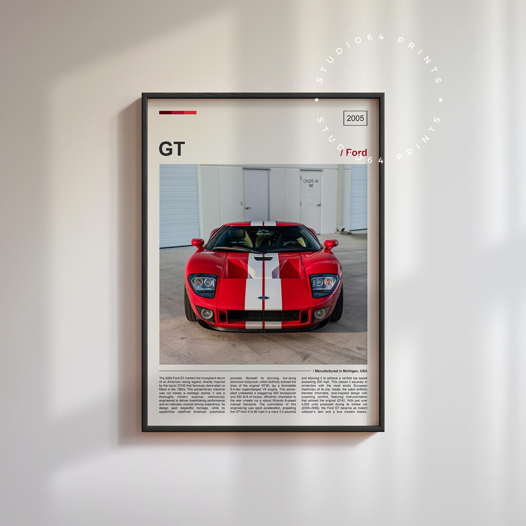 2005 Ford GT Print | 2005 Ford GT Poster | Sports Car Poster | Wall Art ...