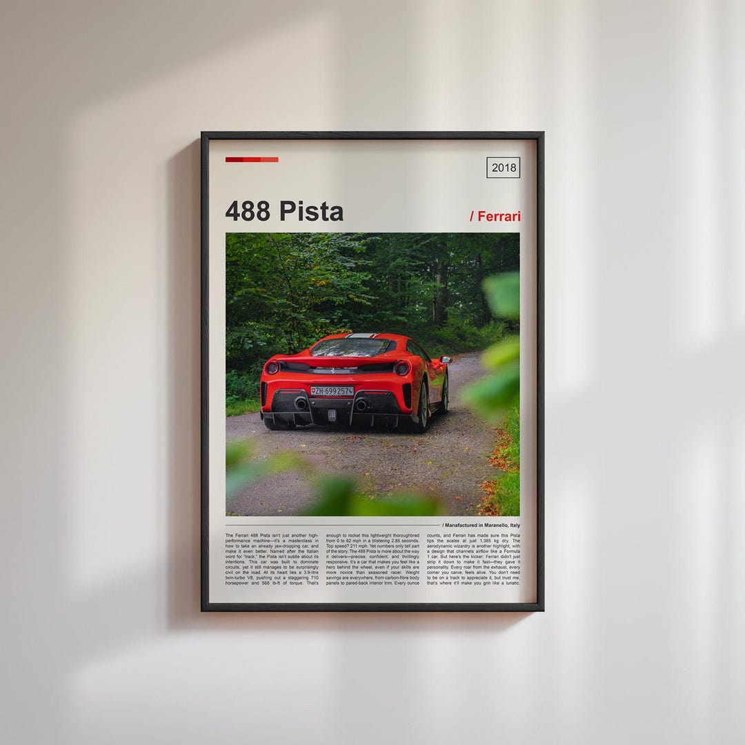 Ferrari 488 Pista Print | Ferrari 488 Pista Poster | Ferrari Sports Car ...