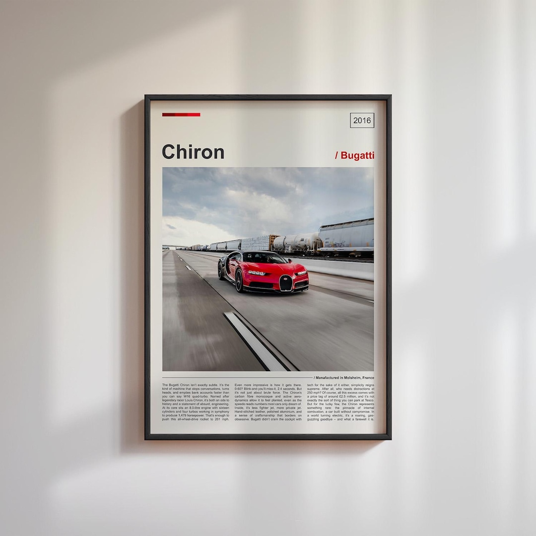 Bugatti Chiron Print | Hypercar Wall Art | Bugatti Chiron Poster ...