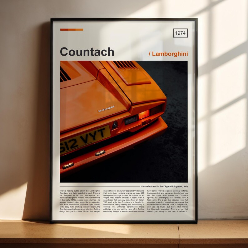 Lamborghini Countach Print | Lamborghini Countach Poster | High ...