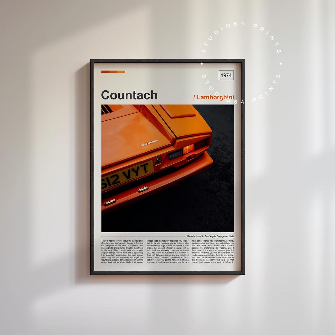Lamborghini Countach Print | Lamborghini Countach Poster | Sports Car ...