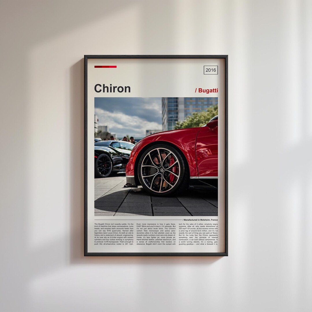 Bugatti Chiron Print | Hypercar Wall Art | Bugatti Chiron Poster ...