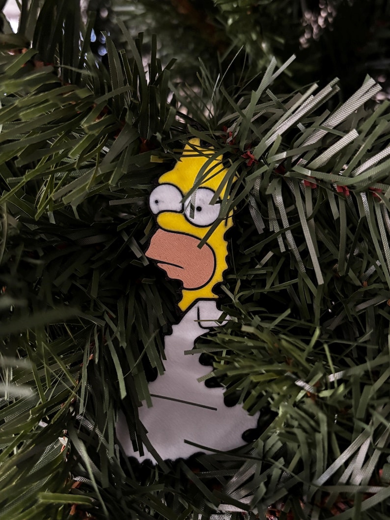 Homer Hiding in the Bushes Christmas Tree Ornament - Etsy