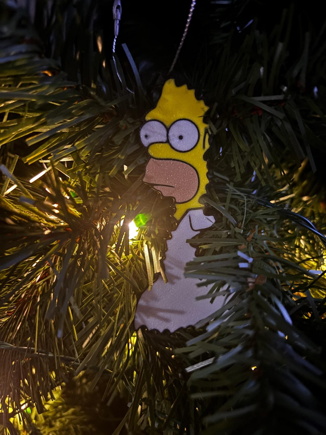 Homer Hiding in the Bushes Christmas Tree Ornament - Etsy