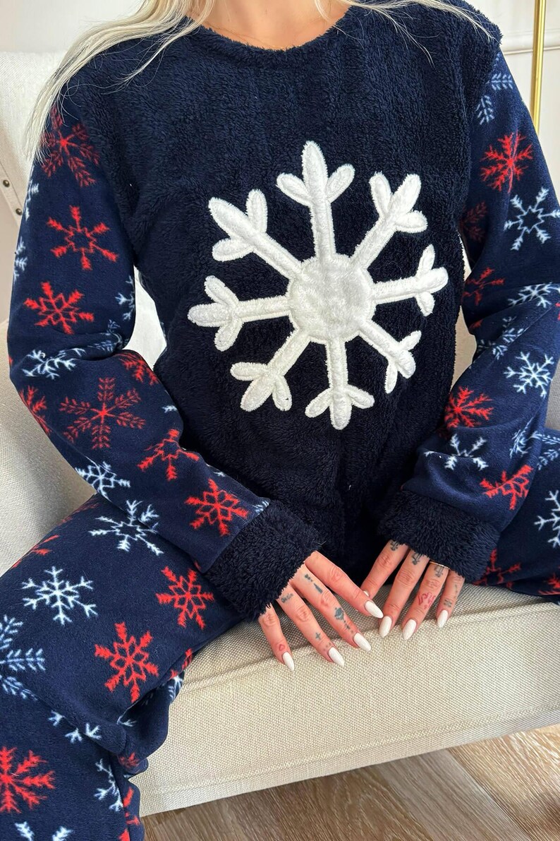 Snowflake Snefnug Plush and Polar Fleece Pajama Set for Women - Cozy ...