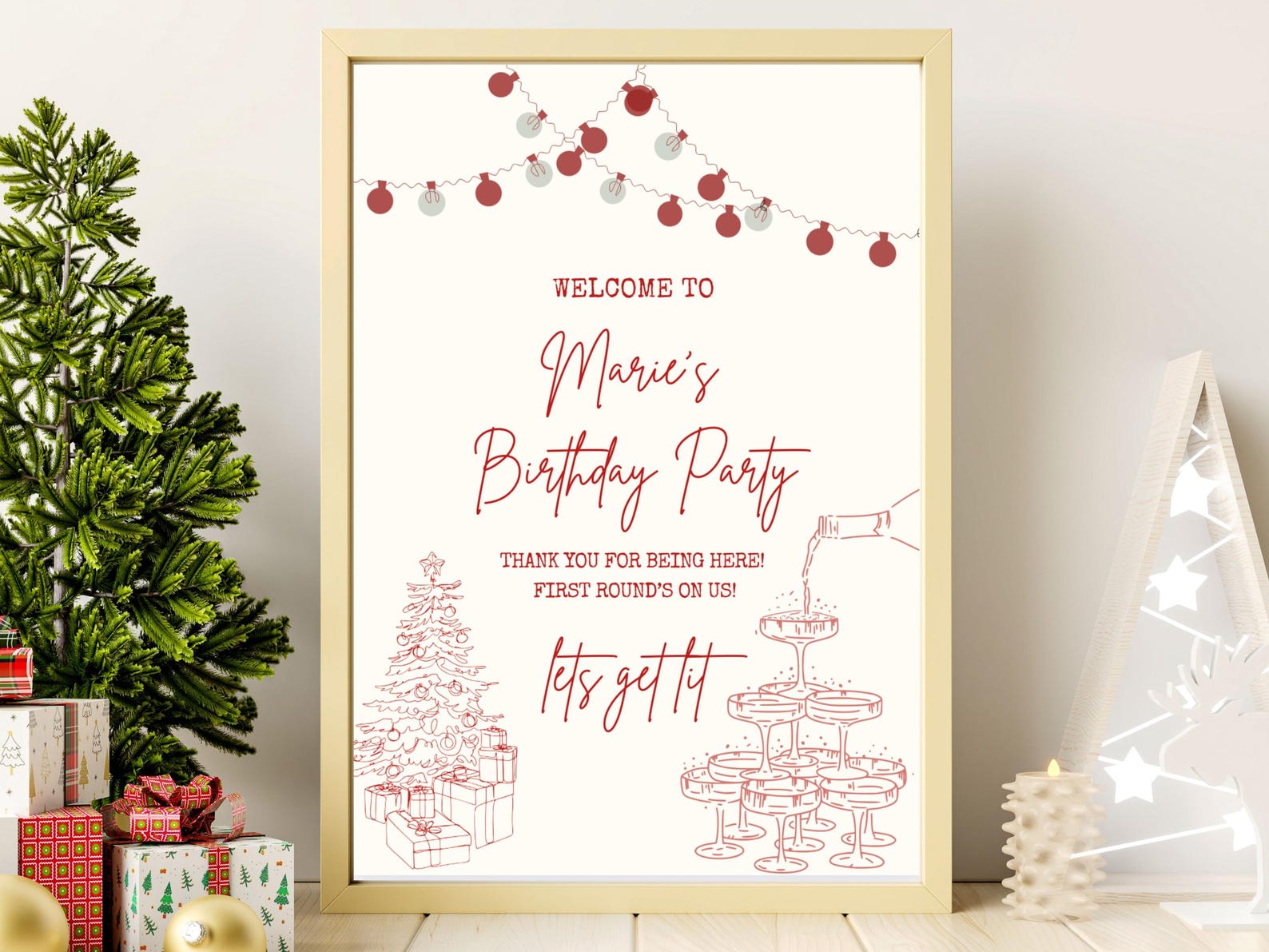 Let's Get Lit Party Welcome Sign, Let's Get Lit Birthday Party Welcome ...