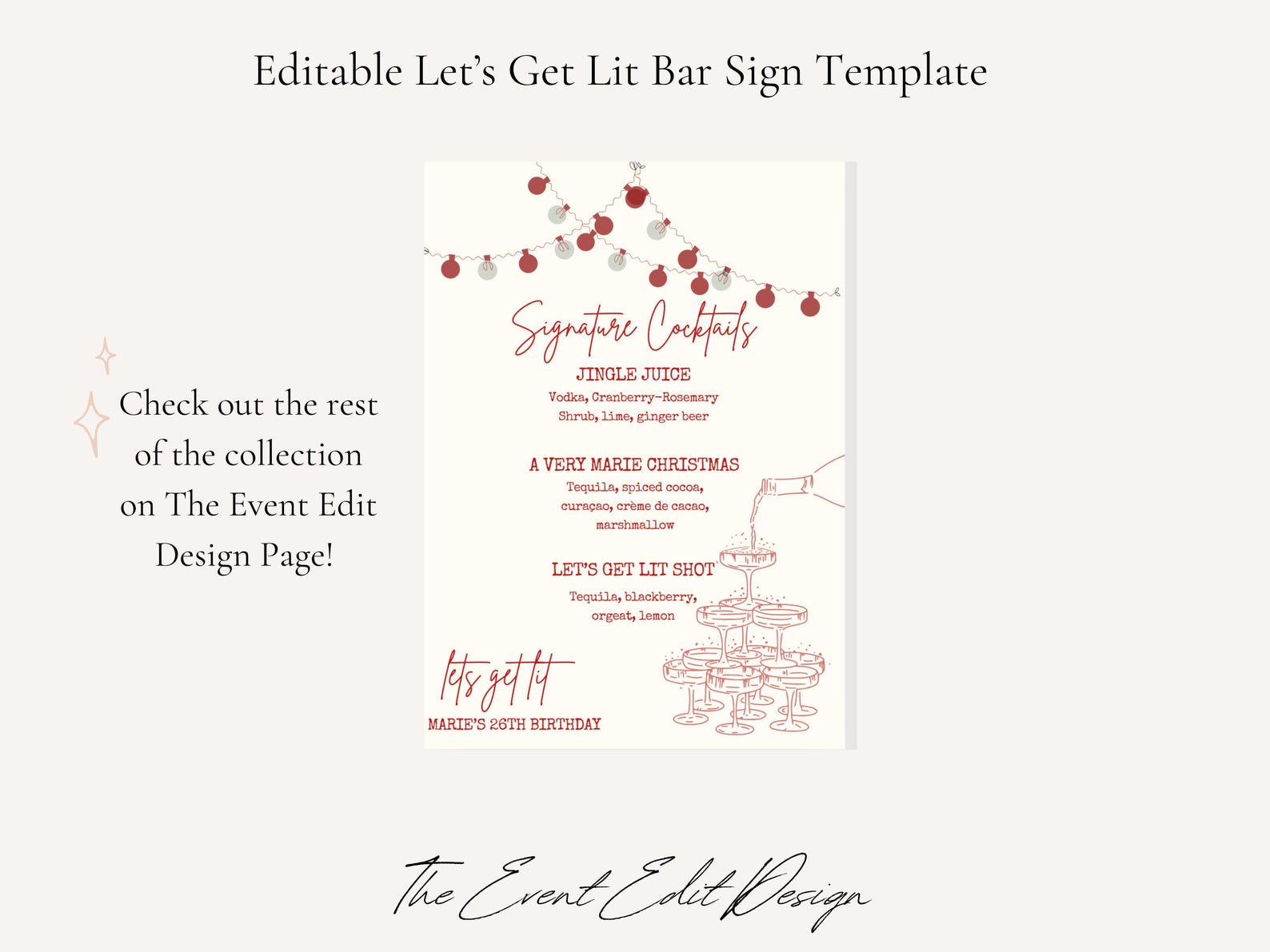 Let's Get Lit Party Bar Sign, Let's Get Lit Birthday Party Bar Sign ...