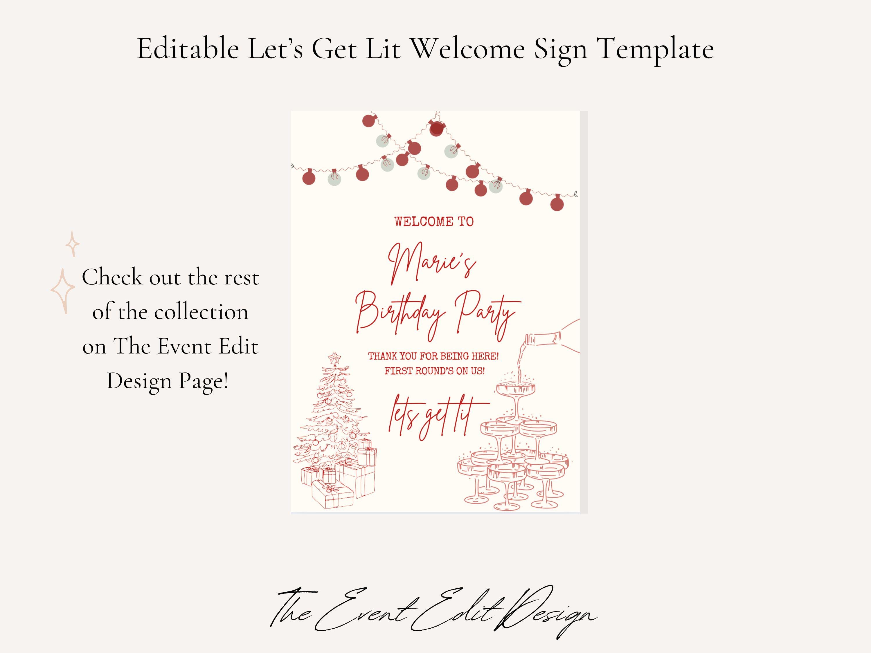 Let's Get Lit Party Welcome Sign, Let's Get Lit Birthday Party Welcome ...