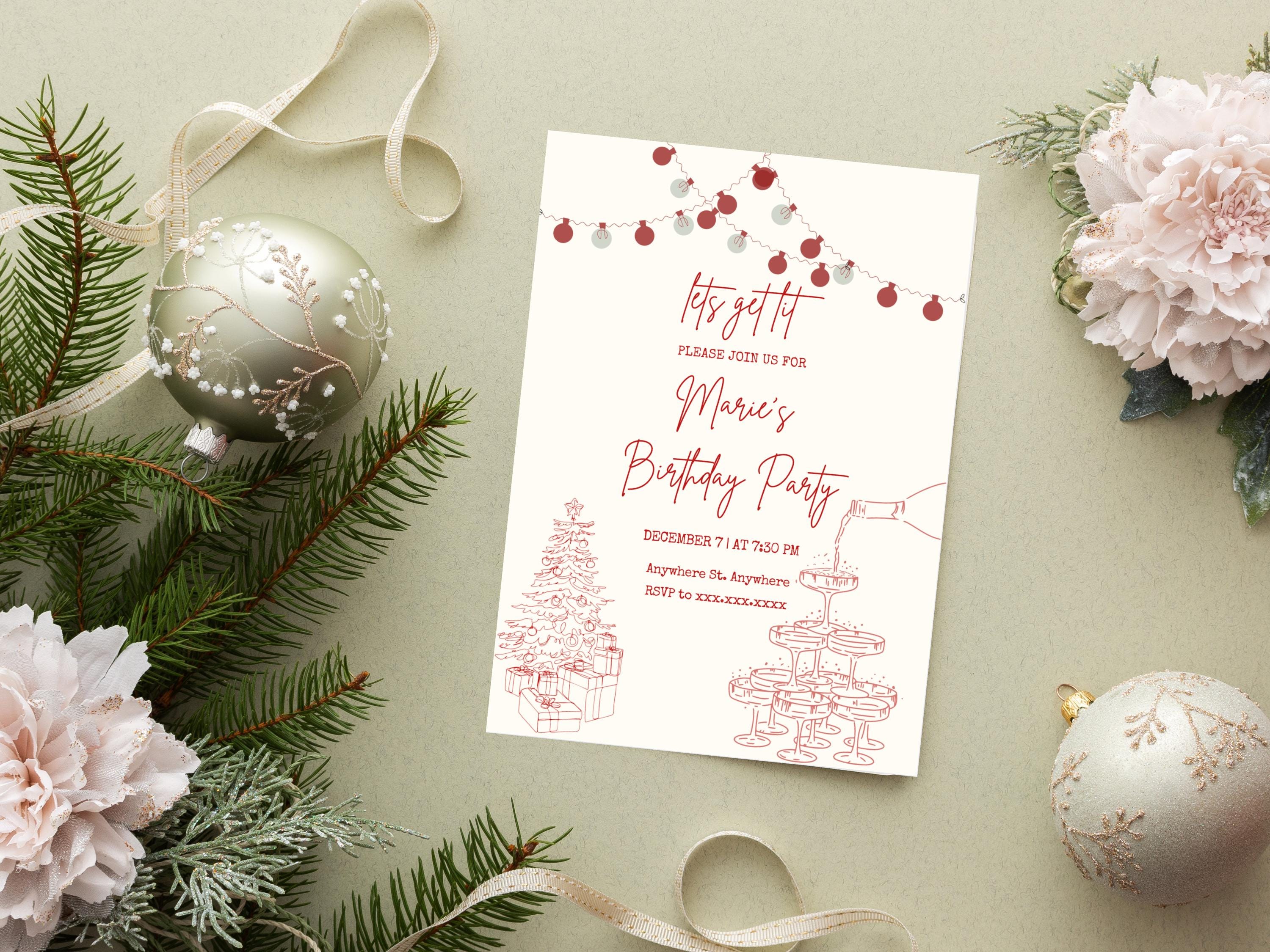 Let's Get Lit Birthday Party Invitation, Let's Get Lit Christmas Party ...