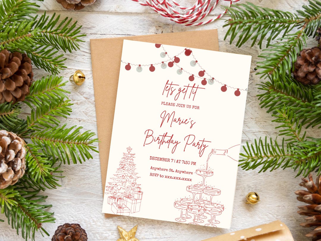 Let's Get Lit Birthday Party Invitation, Let's Get Lit Christmas Party ...