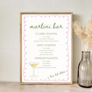 Martini Bar Sign, A 'tini Bit Older Party, Martini Birthday Party Bar ...