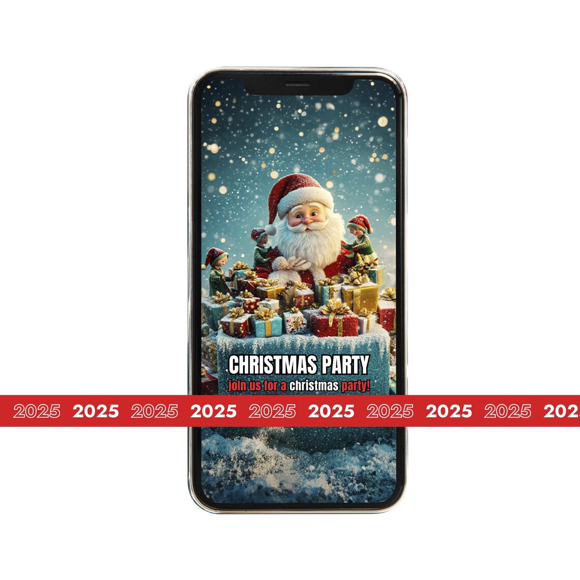 Santa Claus Christmas Invitation Template, Christmas Party Invitation ...