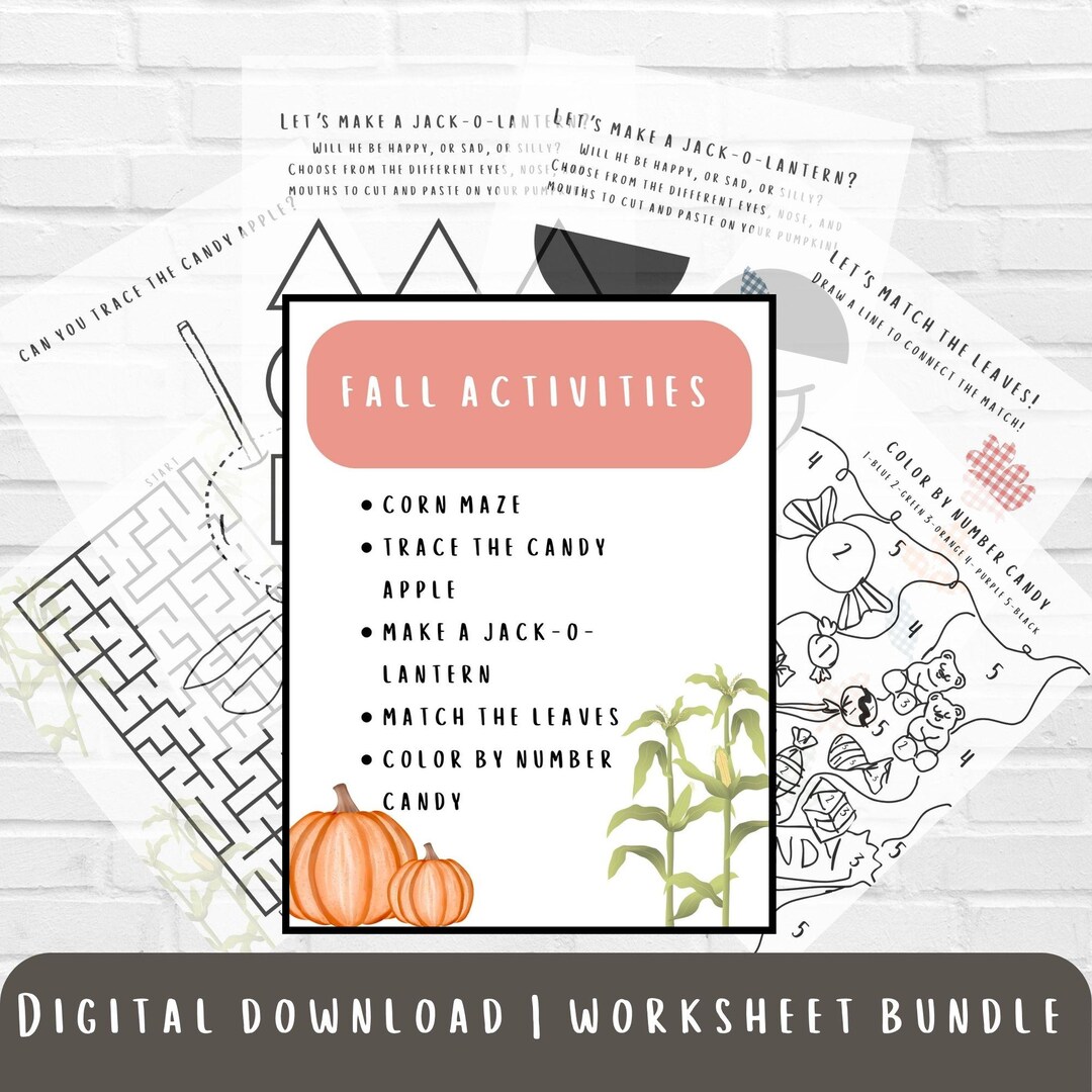 Fall Themed Printable Worksheets | Elementary School | Occupational ...