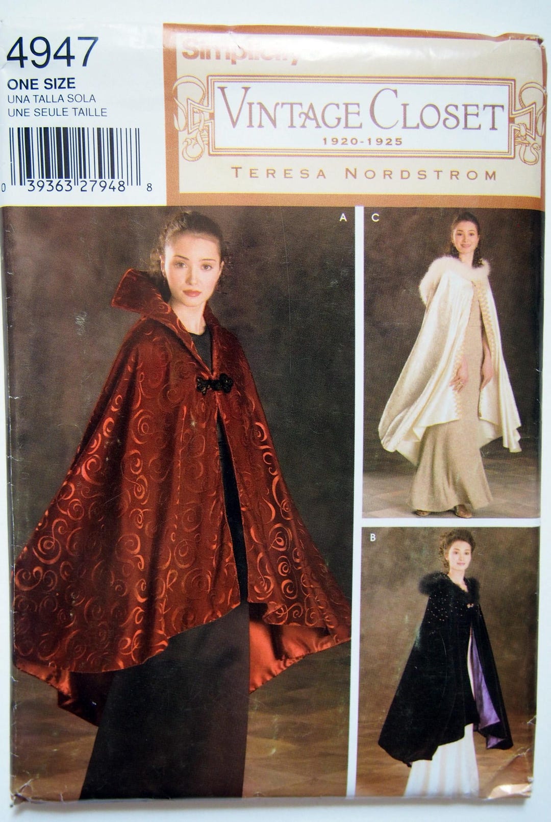 Simplicity 4947, Cape With High Collar or Hood, One Size - Etsy