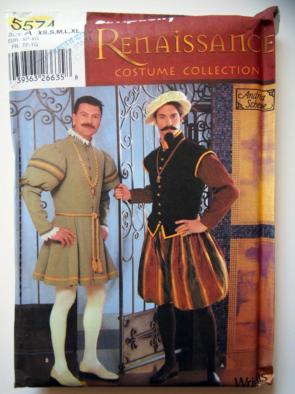 Simplicity 5574, Renaissance Doublet and Trunk Hose Costumes for Men ...