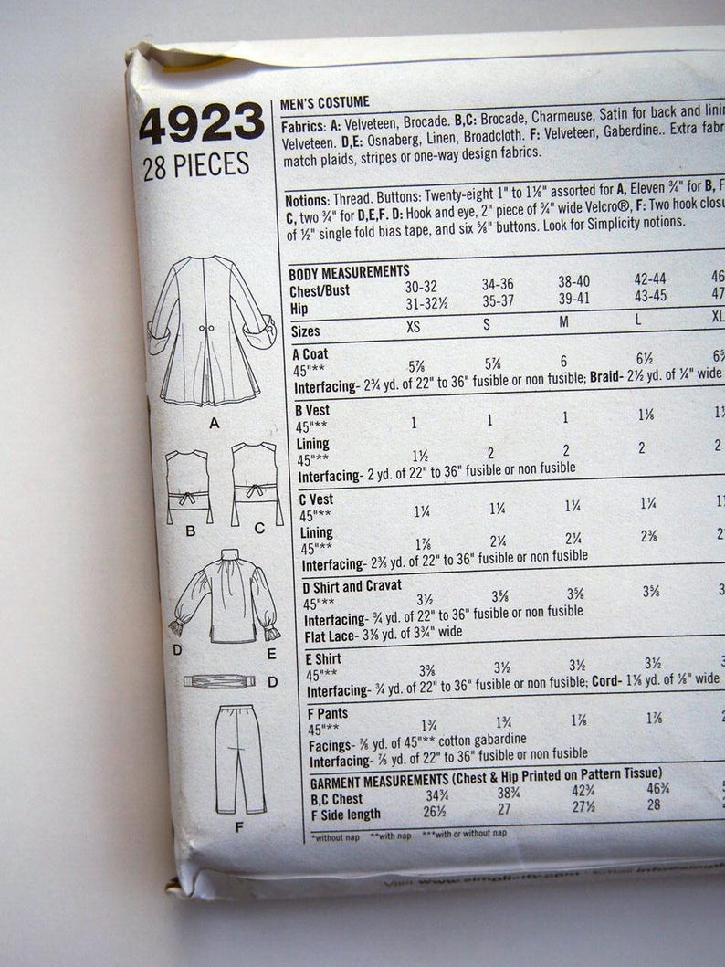 Simplicity 4923 (also 0627), Adult Pirate Costume - Captain, Buccaneer ...