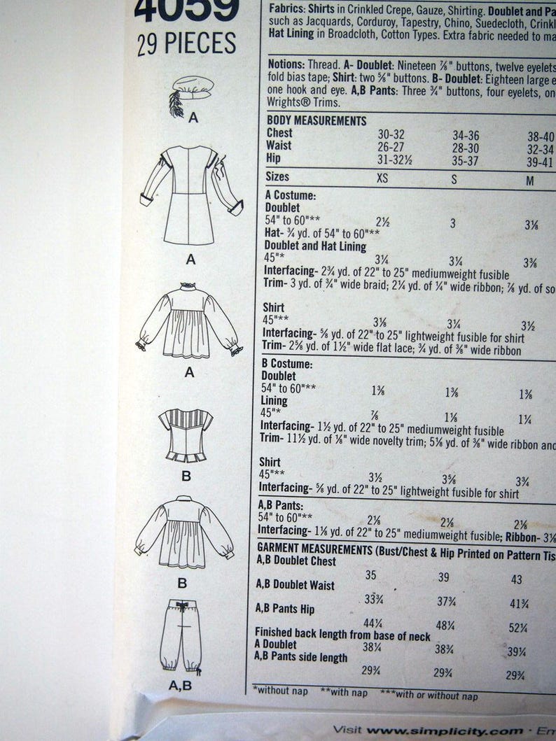 Simplicity 4059, Men's Renaissance Doublet and Tunic Costume - Sewing ...