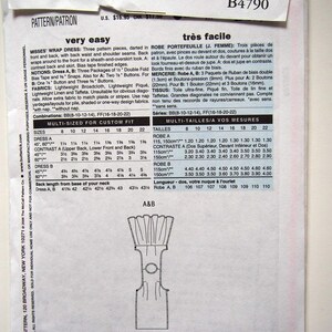 Butterick 4790, 1950s Wrap Dress With Sheath and Overskirt Look ...