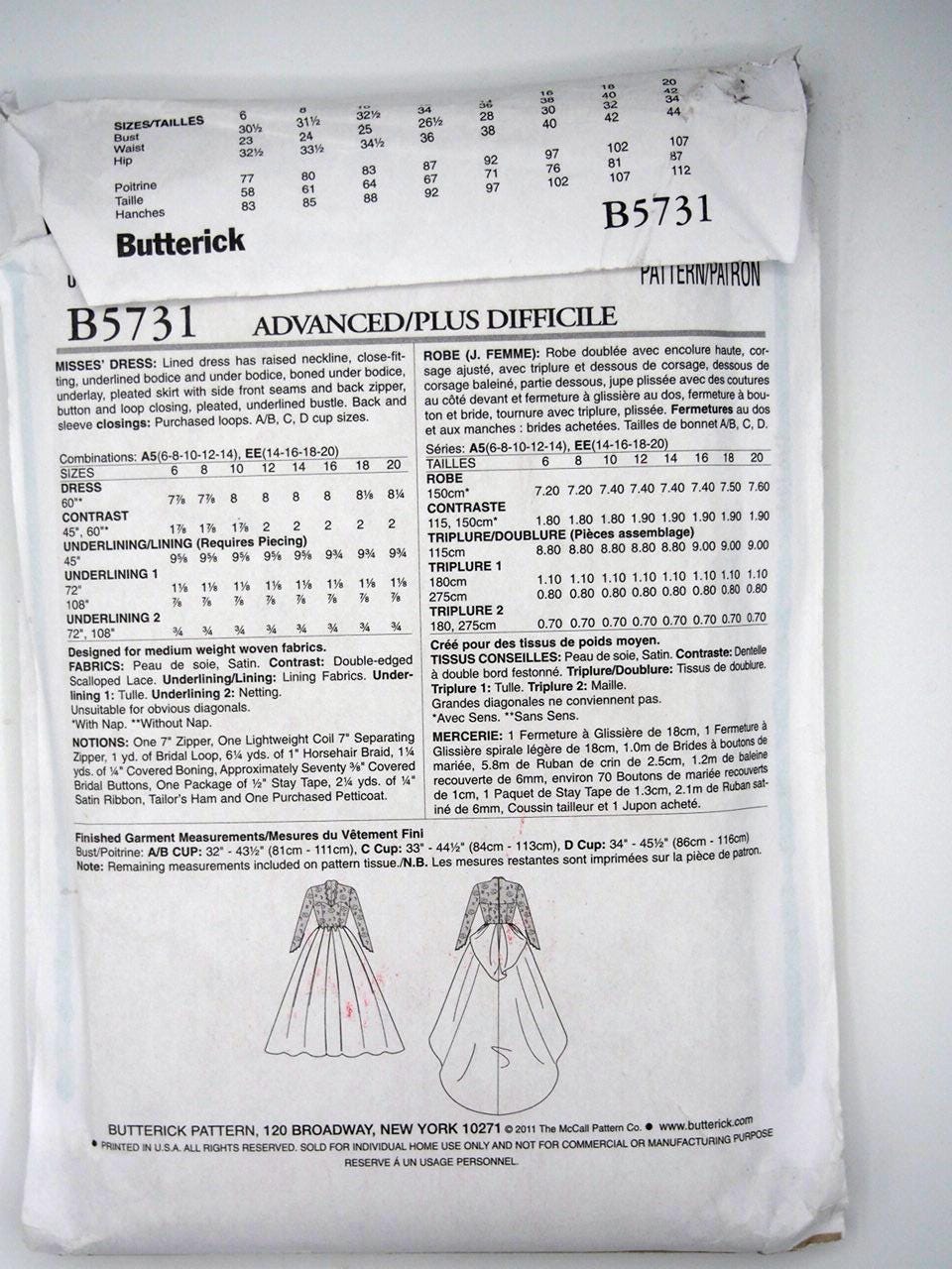 Princess Kate Inspired Wedding Gown Sewing Pattern - Butterick 5731 - Etsy