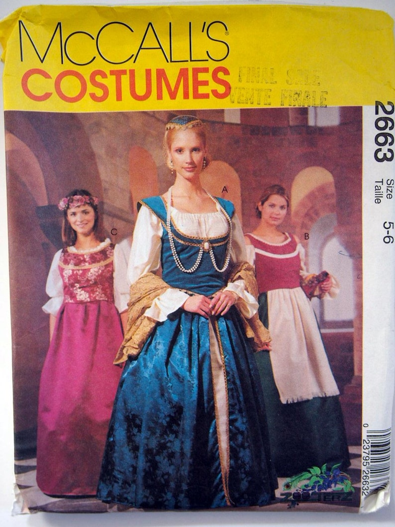 Mccall's 2663, Medieval Costumes for Misses, Children, and Girls Sewing ...