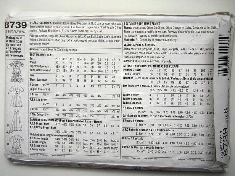 Simplicity 8739, 1920s Evening Dresses With Overdress and Slip Options ...