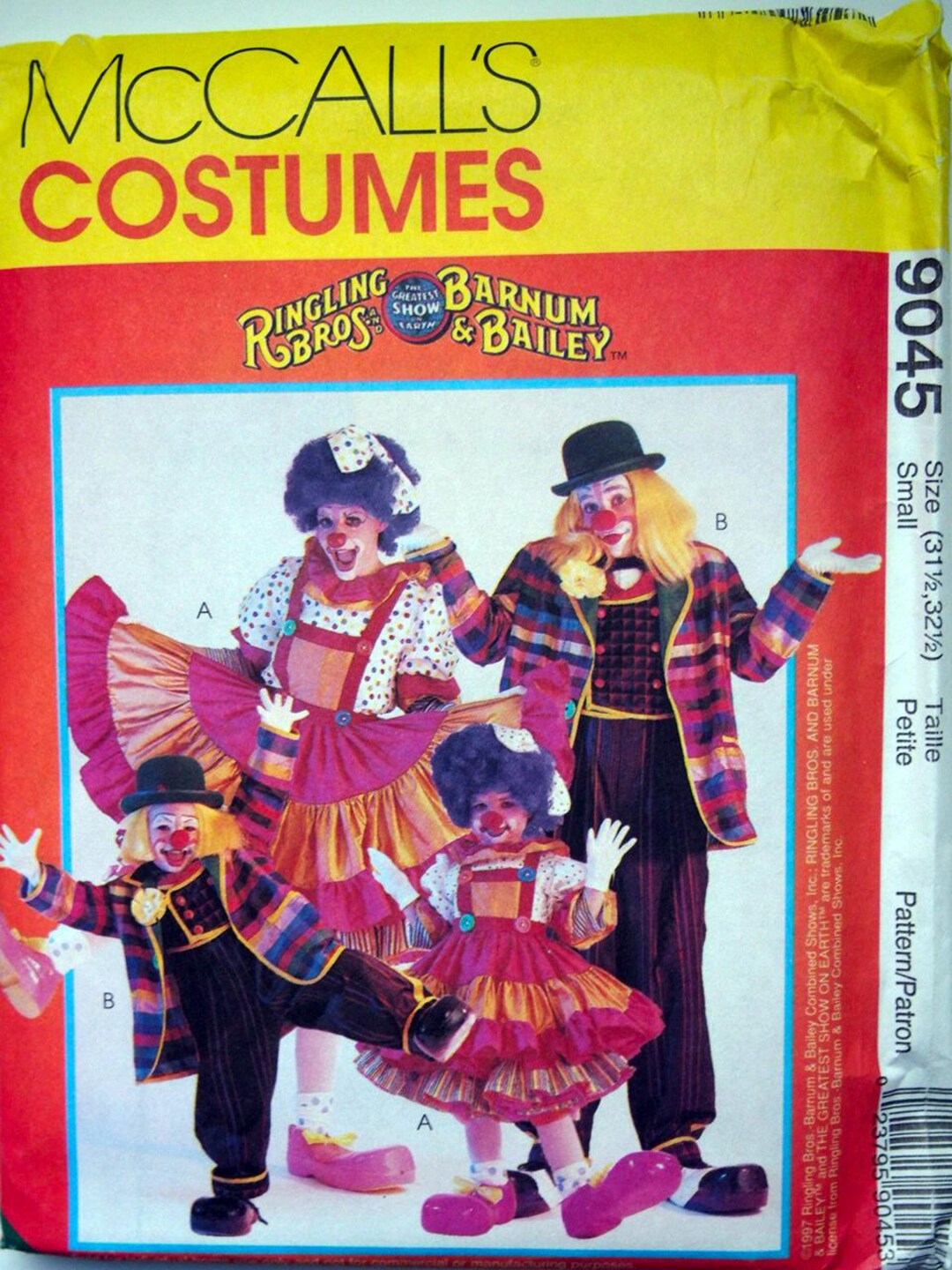 Mccall’s 9045, Clown Costumes for Adults and Kids, Official Ringling ...