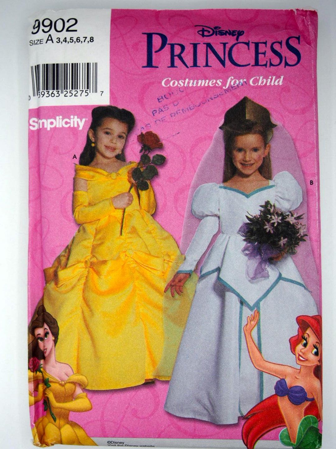 Simplicity 9902, Disney Princess Costumes for Girls - Belle and Ariel ...