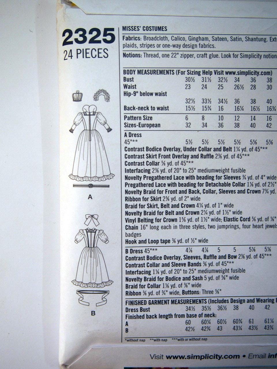 Simplicity 2325, Alice & Queen of Hearts Costume for Adults - Sewing ...