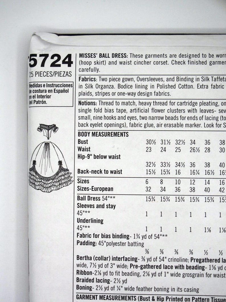 Simplicity 5724, Victorian Ball Gown With Bertha Collar and Crinoline ...