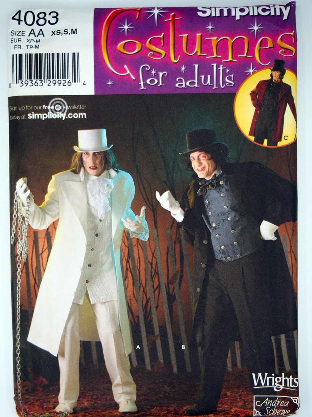 Simplicity 4083, Adult Gothic Vampire and Formal Costume Coats - Sewing ...