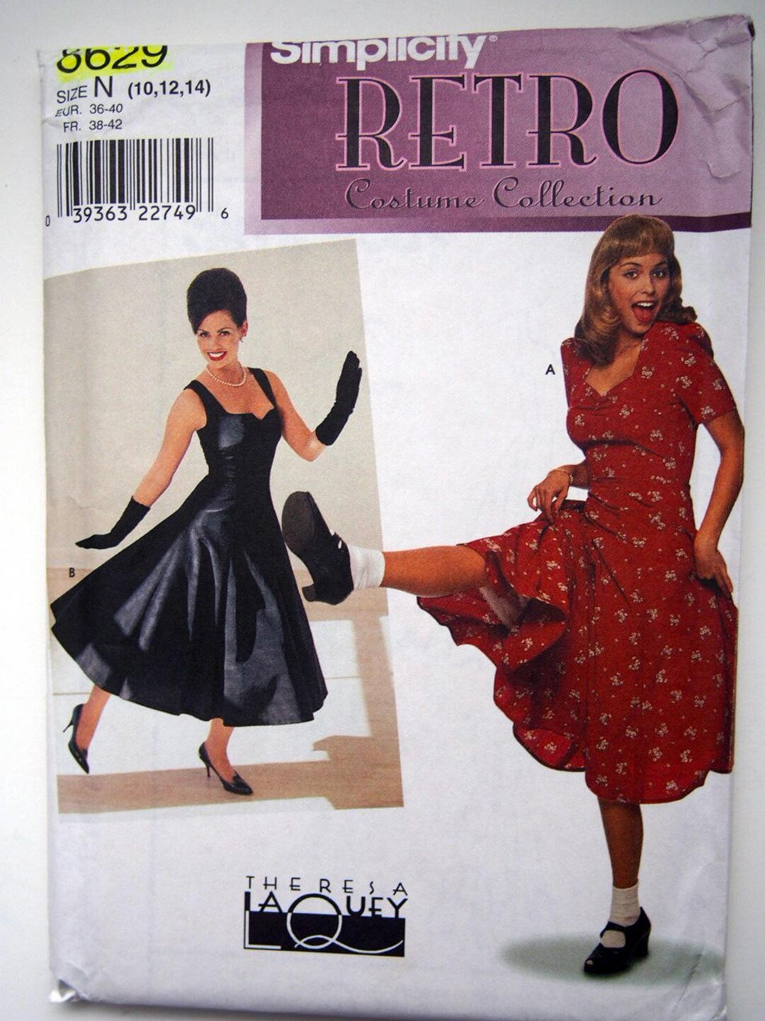 Simplicity 8629, 1940s and 1950s Swing Dresses With Sweetheart Neckline ...