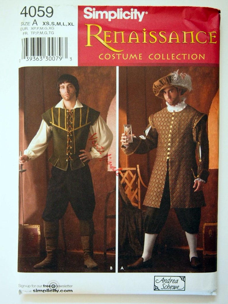Simplicity 4059, Men's Renaissance Doublet and Tunic Costume - Sewing ...