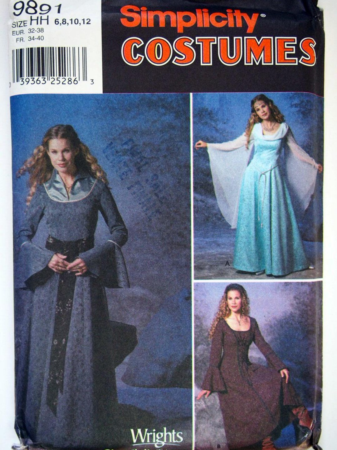 Simplicity 9891, Medieval/fantasy Costume Collection, Flowing Gown for ...