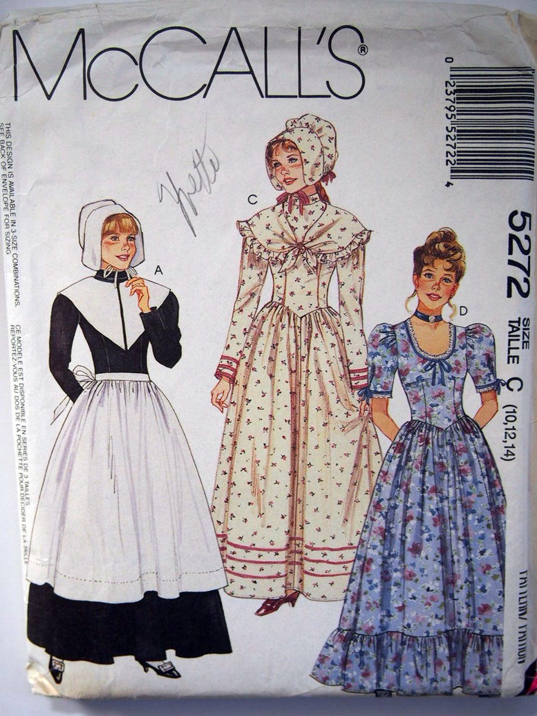Mccall's 5272, Historical Costumes for Pilgrim, Prairie, and Pioneer ...