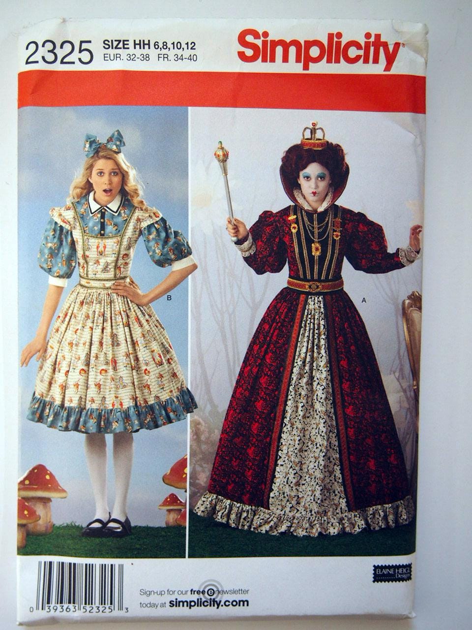 Simplicity 2325, Alice & Queen of Hearts Costume for Adults - Sewing ...