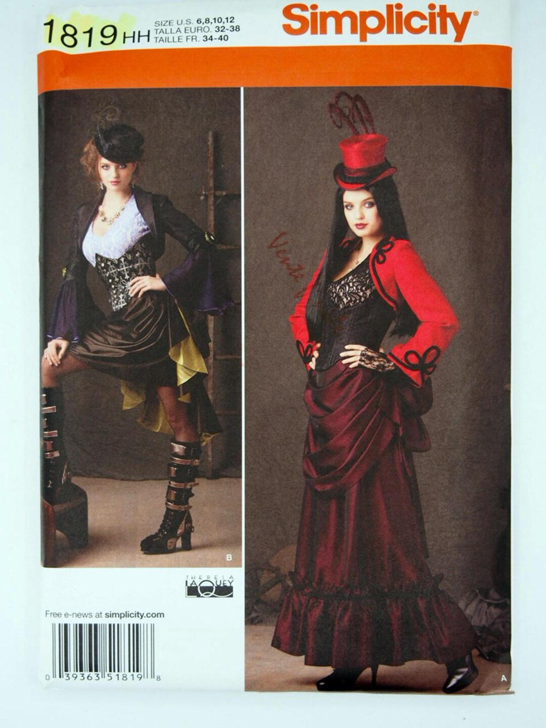 Simplicity 1819, Steampunk Ringmaster and Saloon Girl Costumes by ...