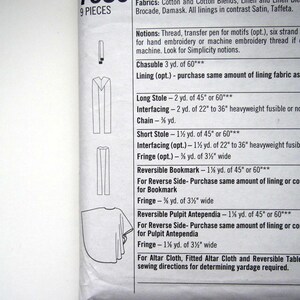 Simplicity 7950, Clergy Vestments and Altar Cloths Including Chasuble ...