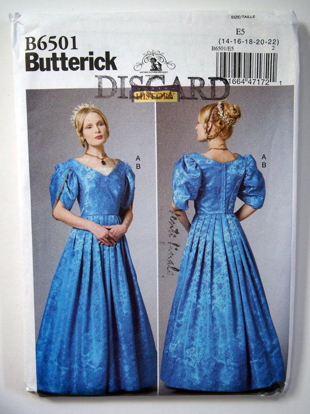 Butterick 6501, Victorian Ball Gown With Puff Sleeves and Pleated Skirt ...