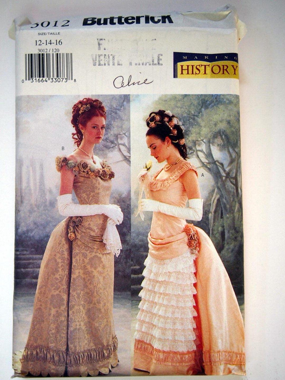 Butterick 3012, Victorian Bustle Dresses With Bodice, Train, and ...