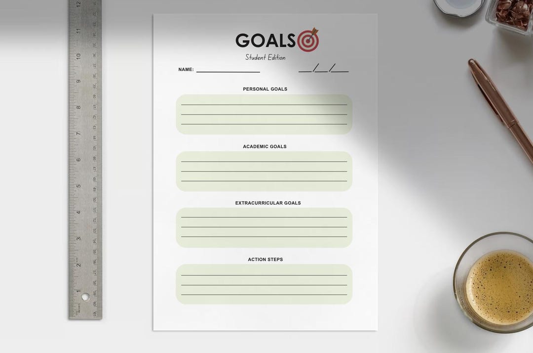 Student Goal Setting Template Digital Editable - Etsy
