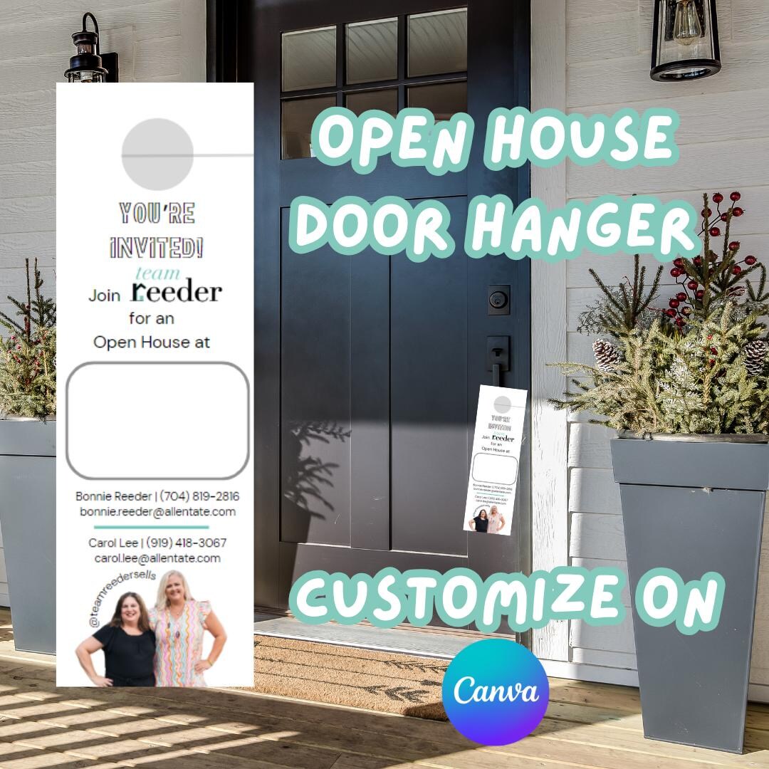 Real Estate Marketing Open House Door Hanger Template | Sleek Design ...