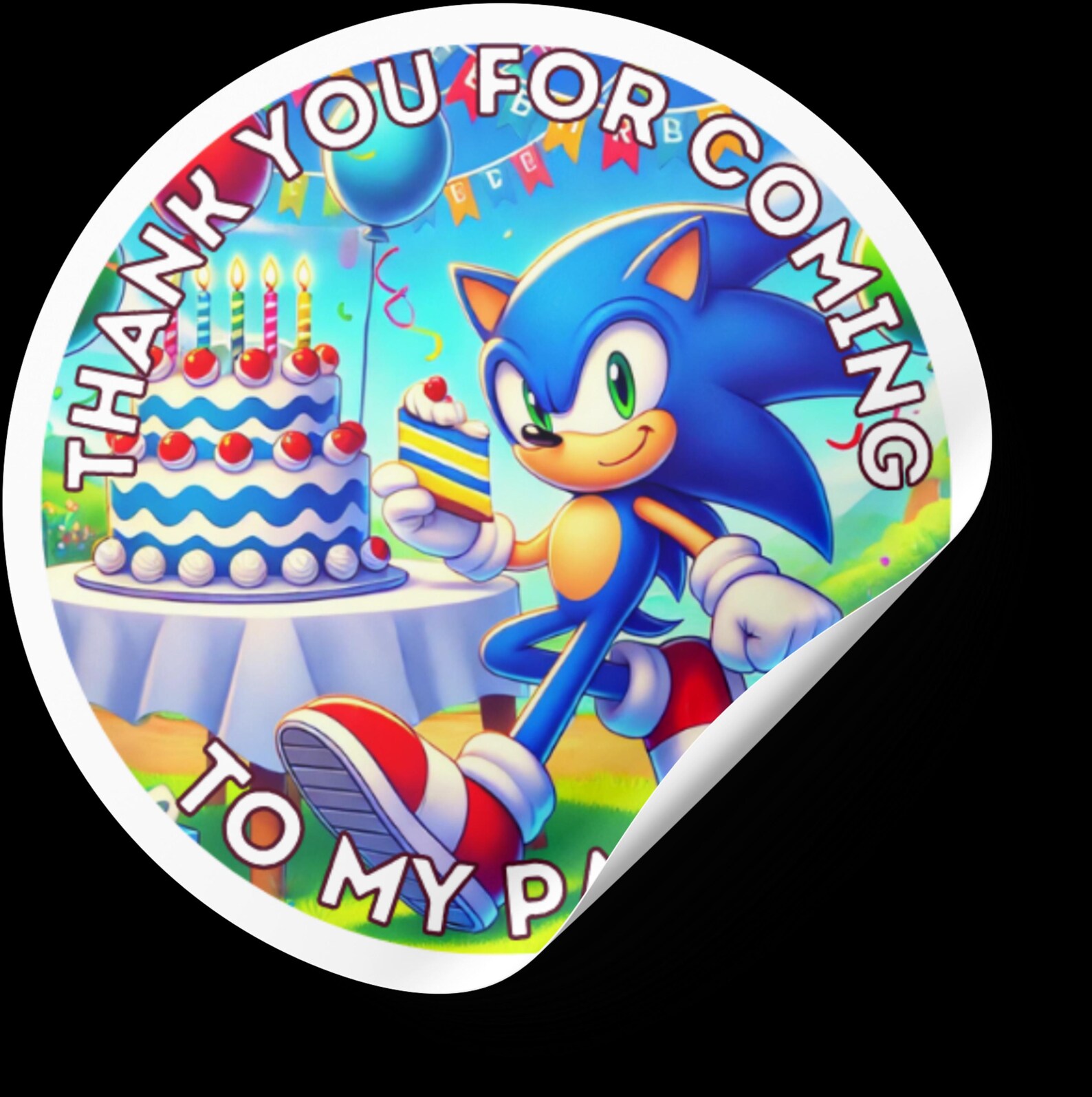 Printable Birthday Mug Stickers, Sonic Sticker Birthday Party Stickers ...