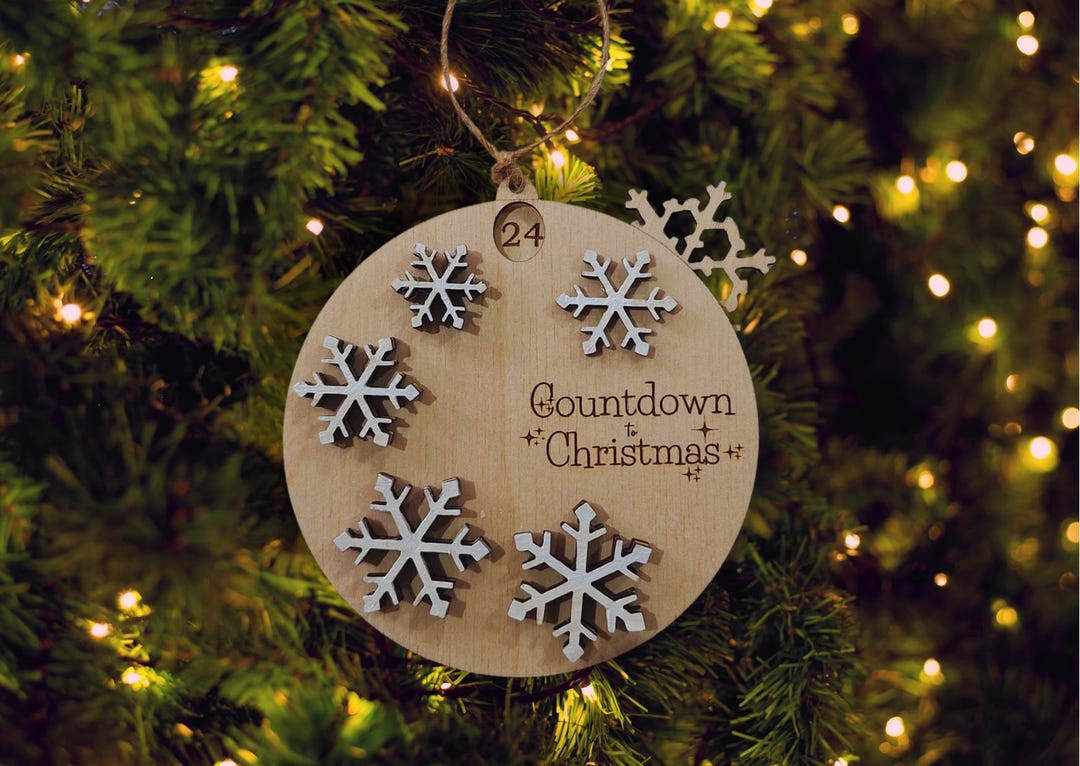 Snowflakes Bauble Countdown to Christmas Sliding Ornament, Snowflake ...