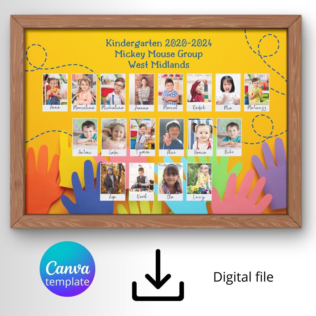 Editable Class Table School Graduates, Canva Kindergarten Friends ...
