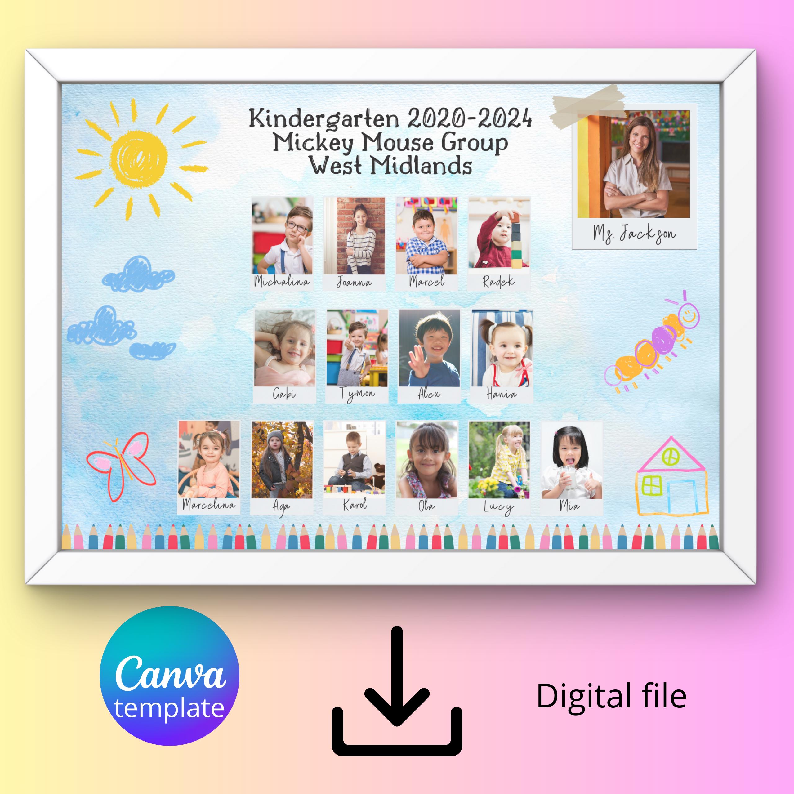 Editable Class Table School Graduates, Canva Kindergarten Friends ...