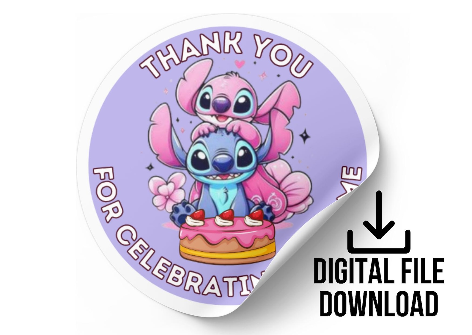 Printable Birthday Mug Stickers, Stich Sticker Birthday Party Stickers ...