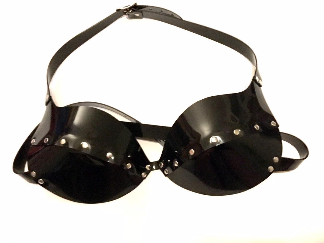 Black PVC Bra - Etsy