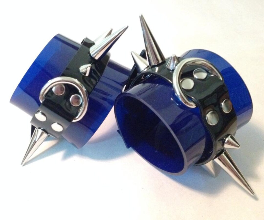 Black and Blue PVC Vinyl D Ring Spike Restraints - Etsy