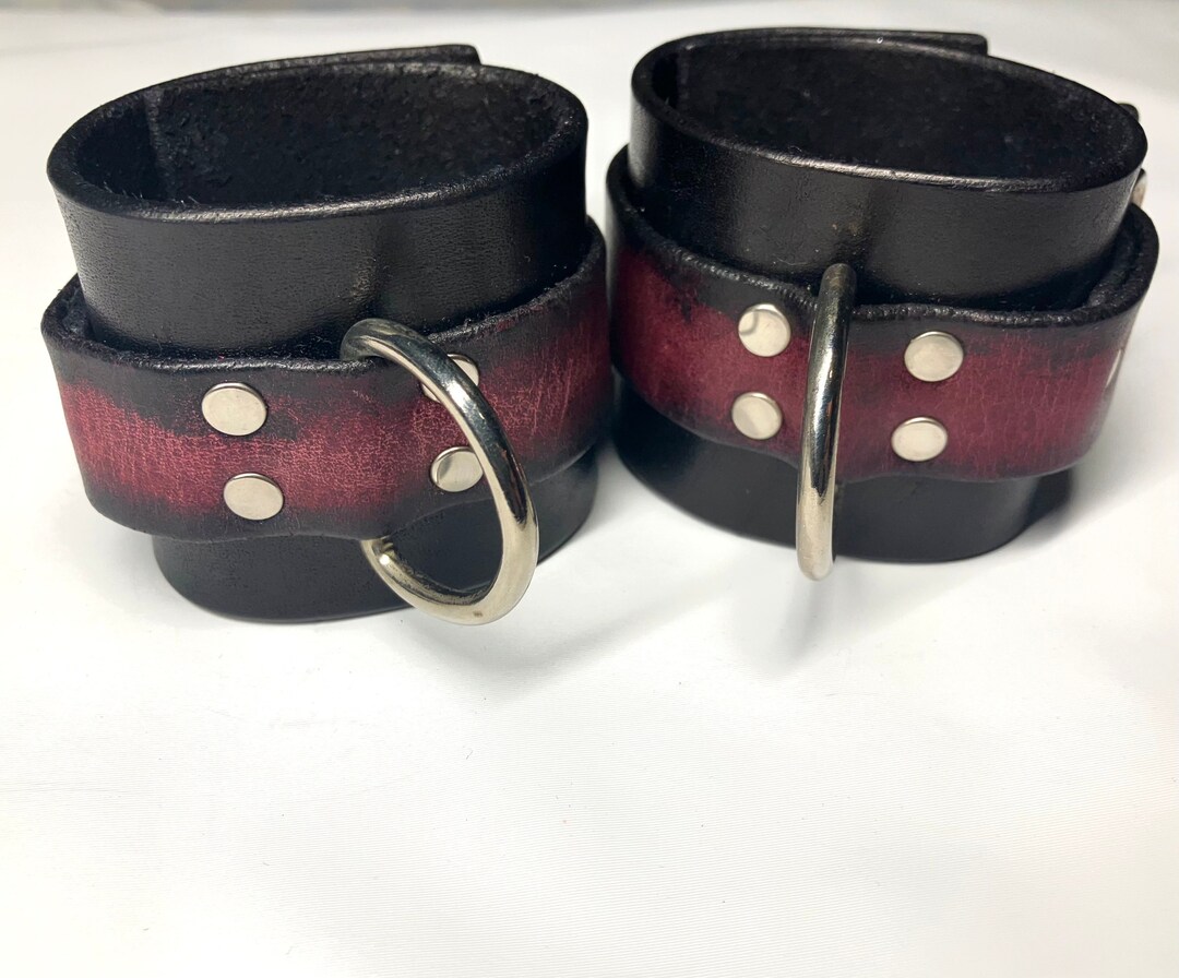 Black and Red Leather Restraints - Etsy