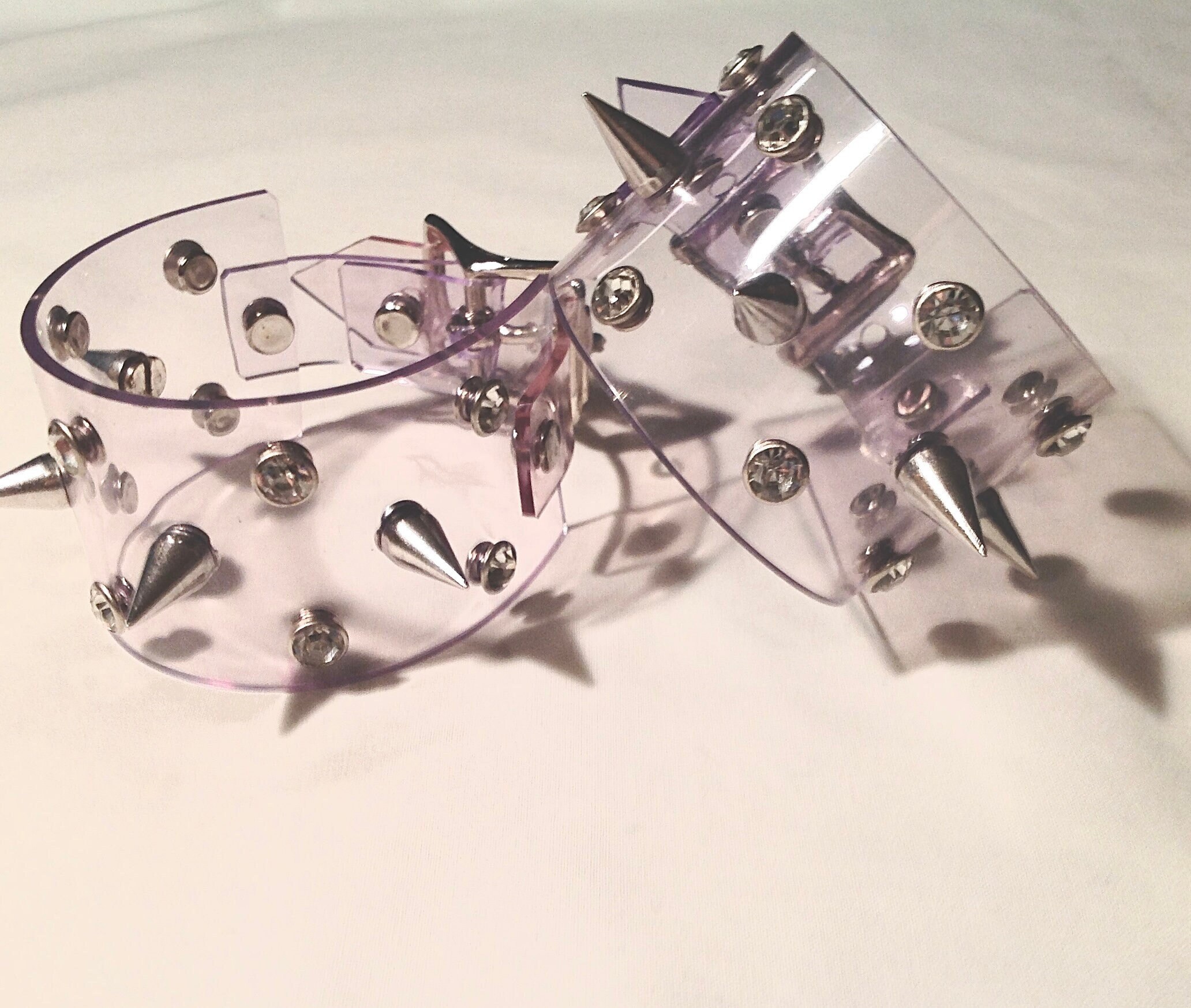 Clear PVC Spike Cuffs - Etsy